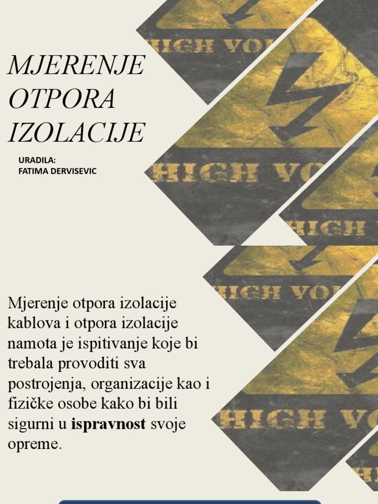 Mjerenje Otpora Izolacije: Uradila: Fatima Dervisevic | PDF