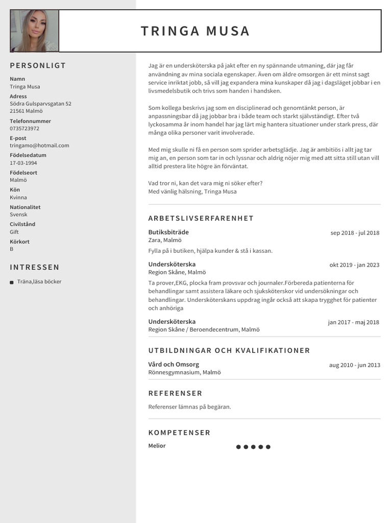 Tringa Musa: Personligt | PDF