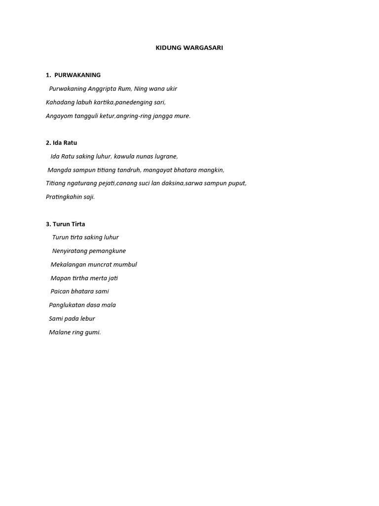 Purwakaning: Kidung Wargasari | PDF | Agama & Spiritualitas