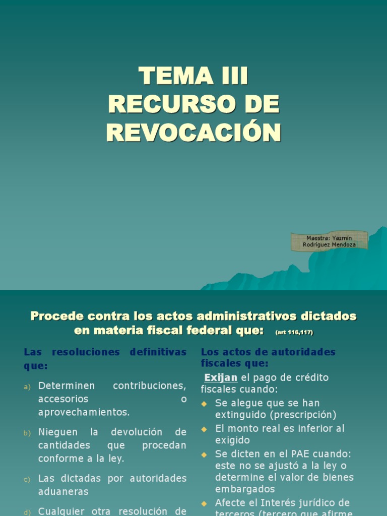 3 - Recurso de Revocación | PDF | Impuestos | Propiedad