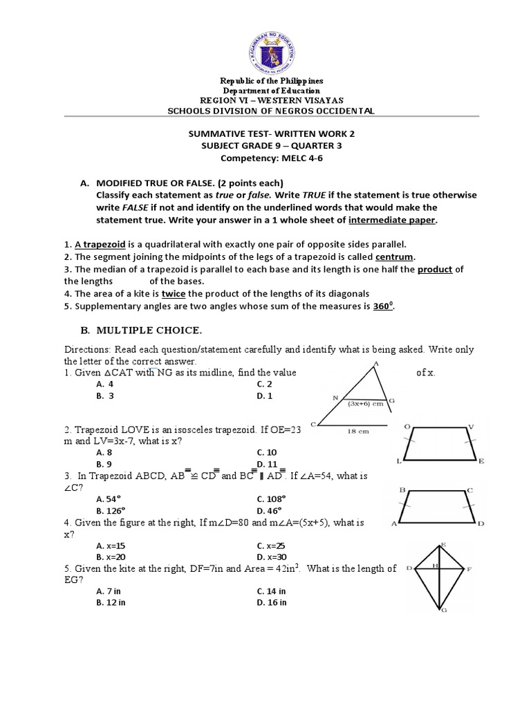 Math 7 | PDF | Elementary Mathematics | Geometric Shapes