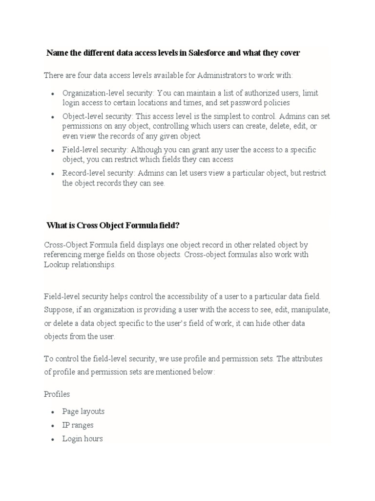 SFDC Questions | PDF | Metadata | Customer Relationship Management SFDC Questions | PDF | Metadata | Customer Relationship Management
