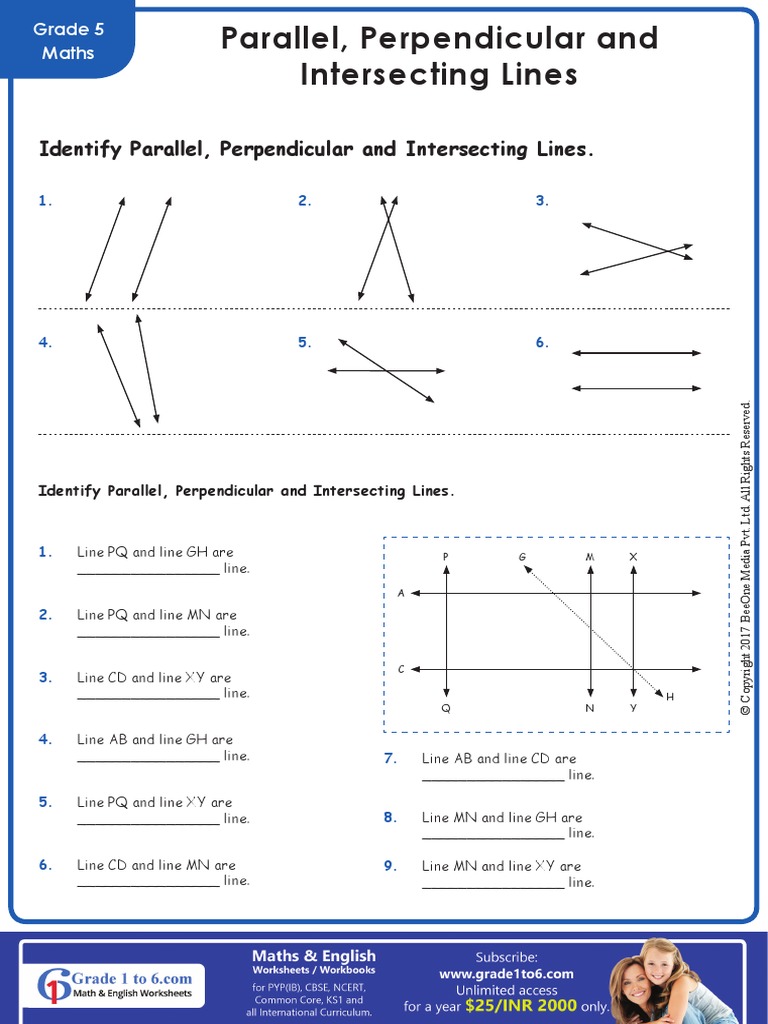 Parallel, Perpendicular & Intersecting Lines | PDF