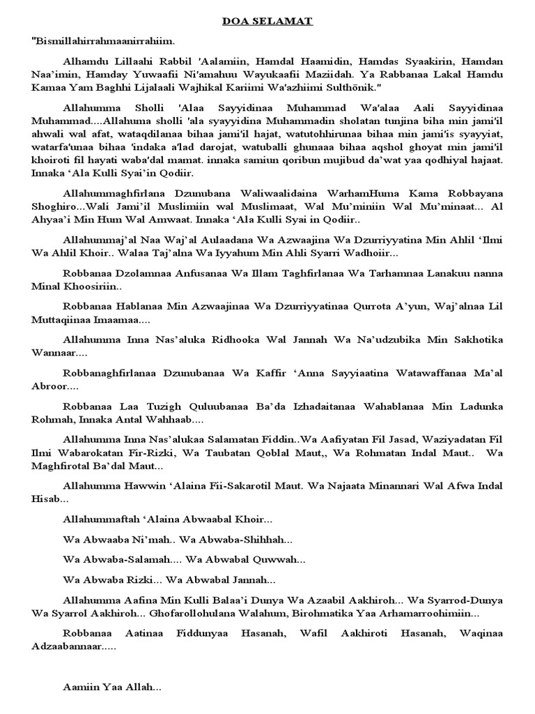 Doa Selamat | PDF