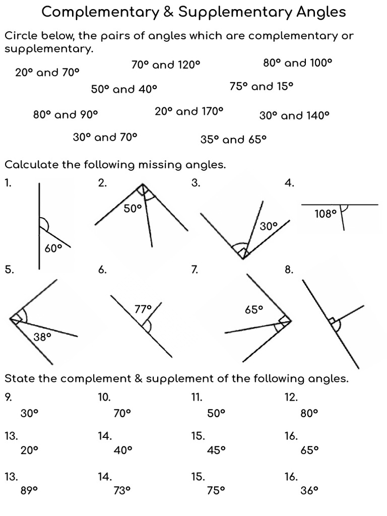 Mixed Complementary - Supplementary Angles | PDF