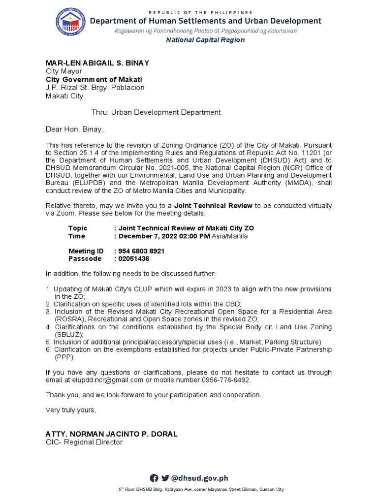 Revising Zoning Ordinances: A Joint Technical Review of Makati City's ...