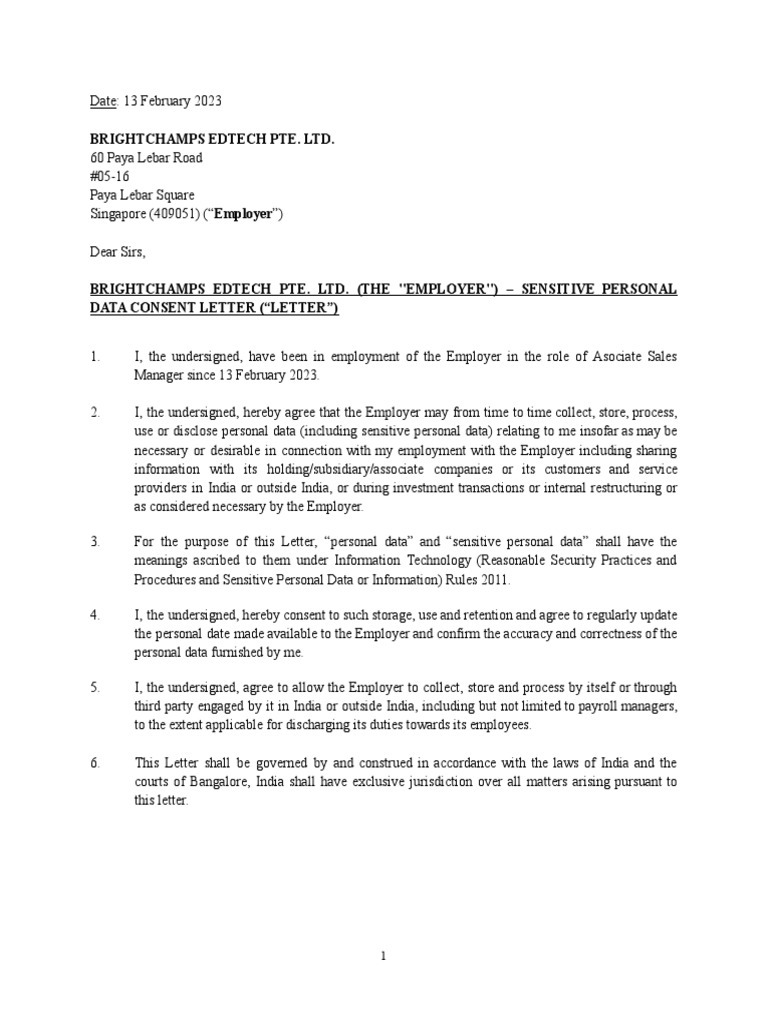 Salinan Dari Consent Letter | PDF