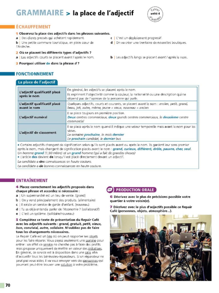 La place des adjectifs en français | PDF | Arts du langage et discipline