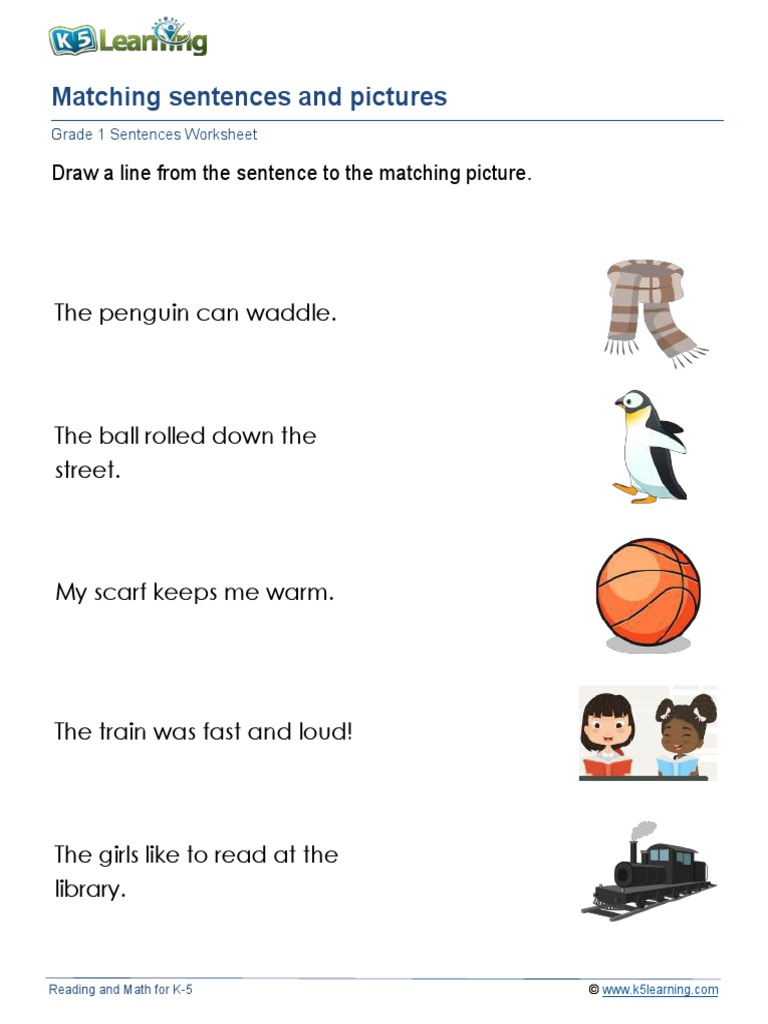 Matching Sentences and Pictures: The Penguin Can Waddle | PDF ...