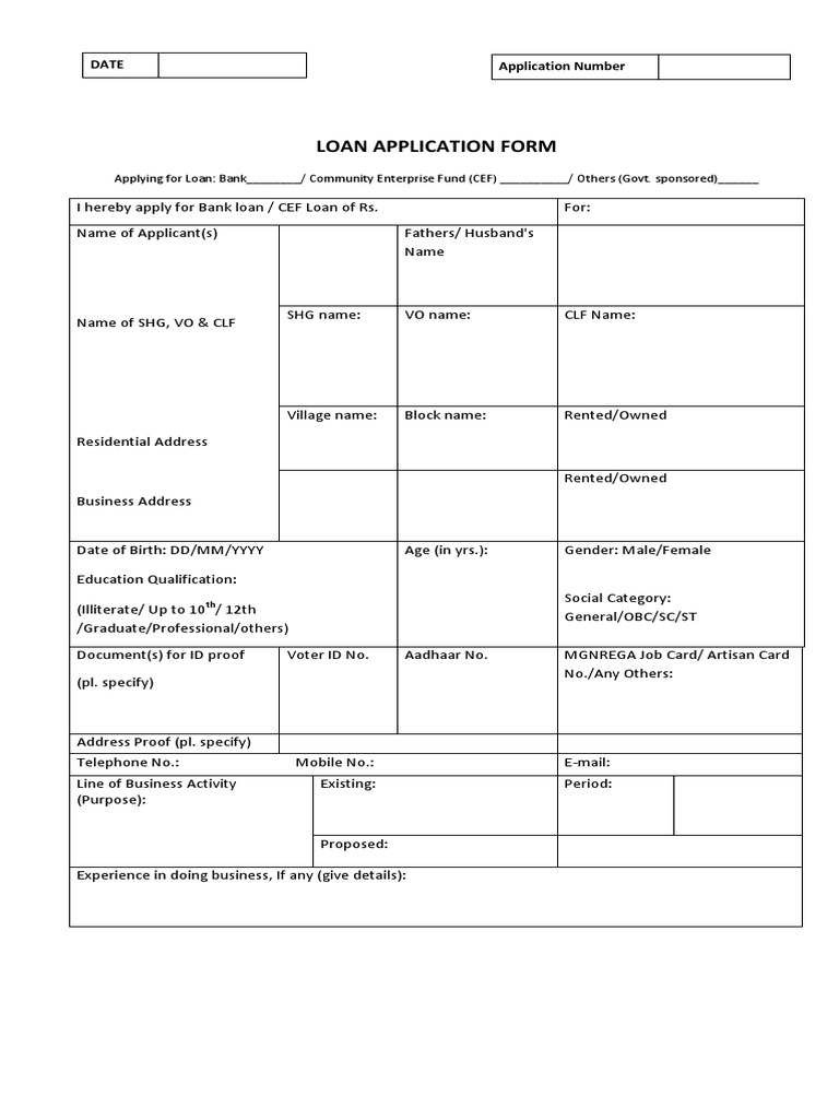 06_Loan Application Format | PDF | Interest | Loans
