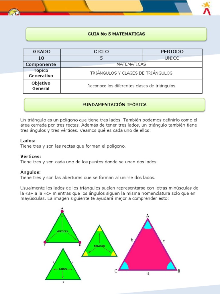 Triángulos y Clases de Triángulos | PDF | Triángulo | Ángulo
