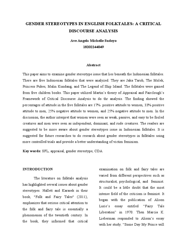 Ave Angela Michelle Sudoyo - 18202244049 - Full Paper | PDF | Attitude (Psychology) | Gender