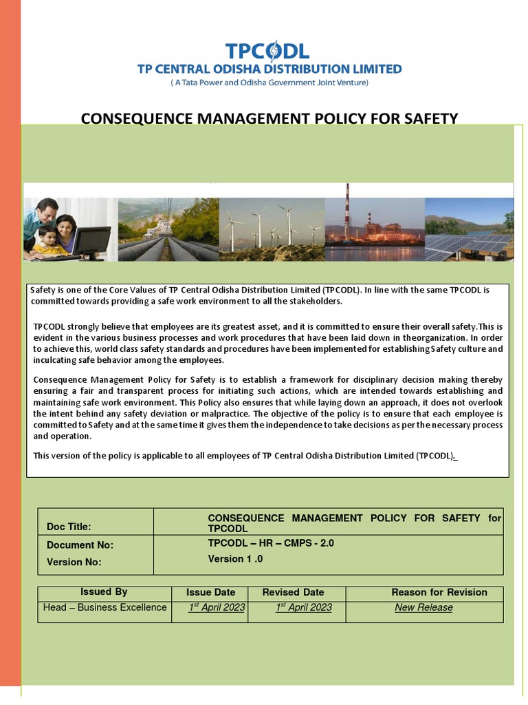 Consequence Management Policy For Safety | Download Free PDF | Policy ...