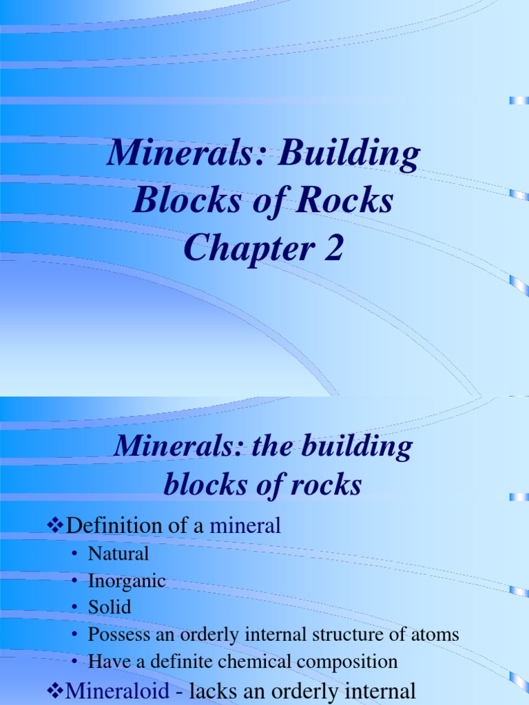 Minerals: Building Blocks of Rocks | Download Free PDF | Minerals | Atoms