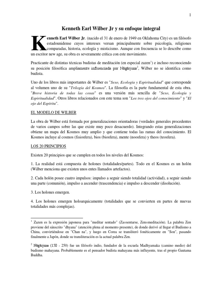Kenneth Earl Wilber JR y Su Enfoque Integral | PDF | zen | Science