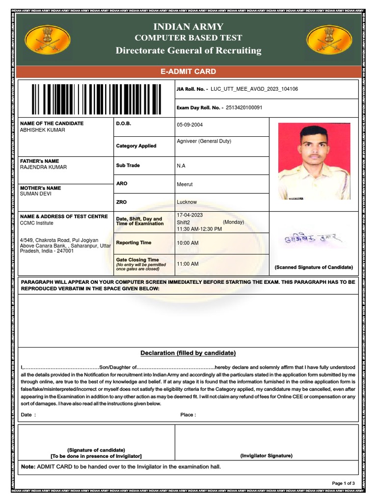 ABHISHEK | PDF | Identity Document | Authentication