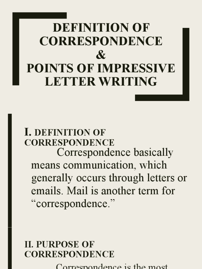 Correspondence and Impressive Letter Writing | PDF