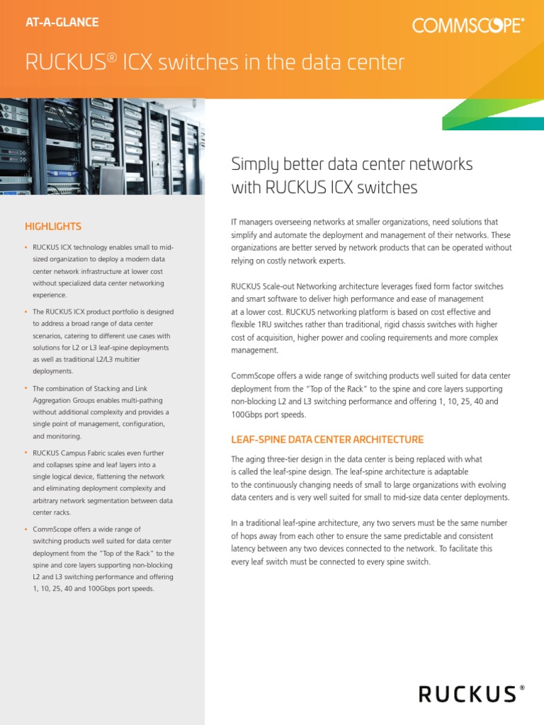 RUCKUS ICX Switches in The Datacenter | PDF | Network Switch | Computer ...
