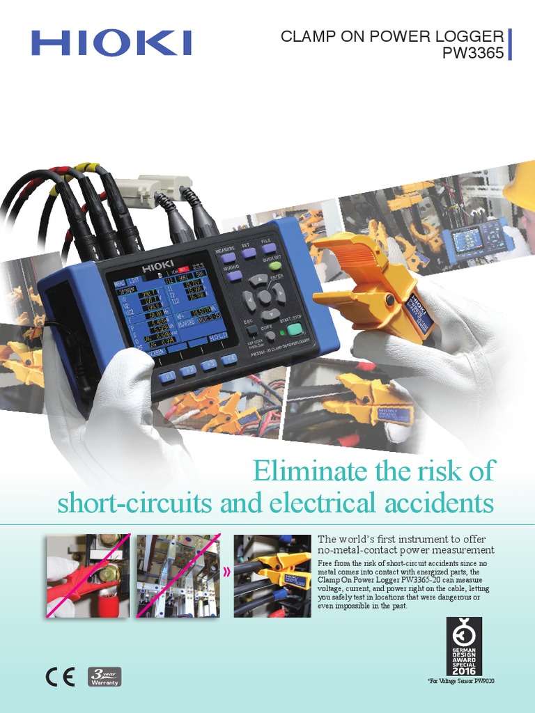 Hioki CLAMP ON POWER LOGGER PW3365E14 | Download Free PDF | Ac Power ...