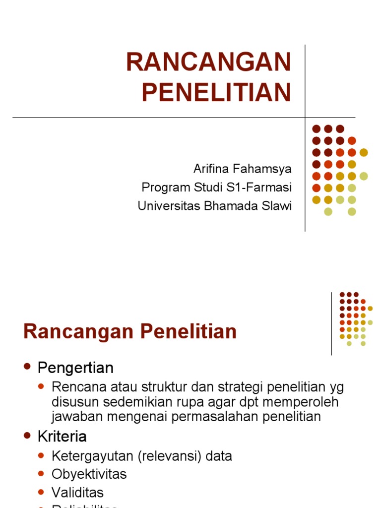 Rancangan Penelitian | PDF