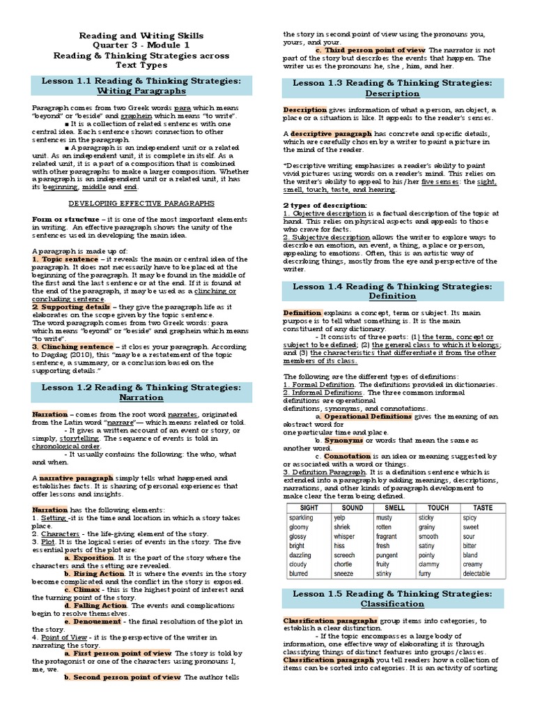 RAW Notes Q3 M1 | PDF | Narration | Persuasion
