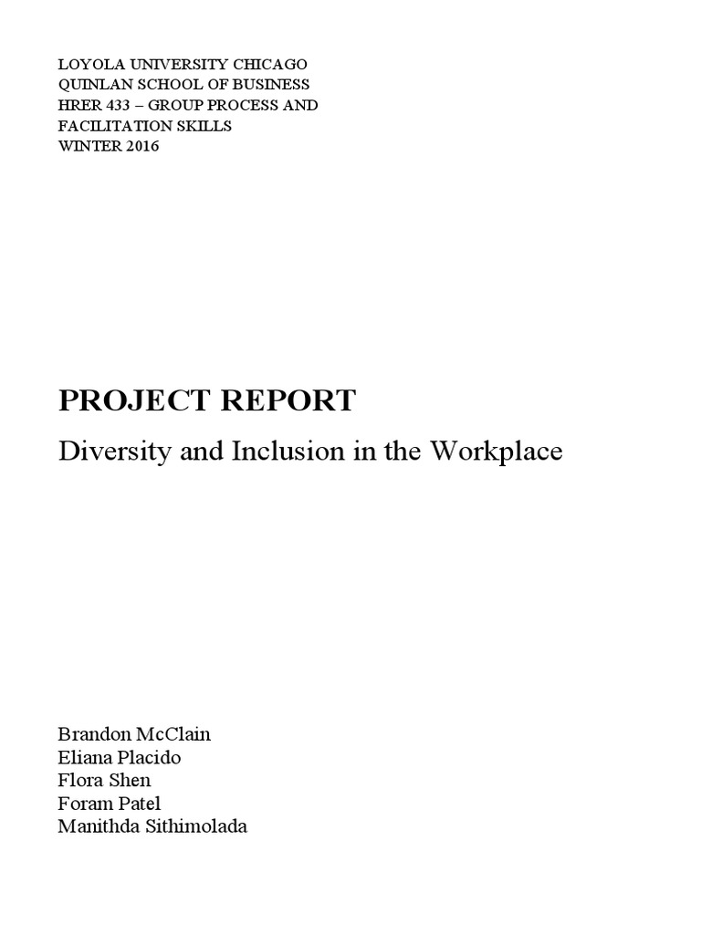 Group Project Report Diversity | PDF | Diversity (Business ...