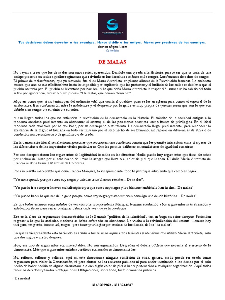 De Malas | PDF | Democracia | Ideologías políticas