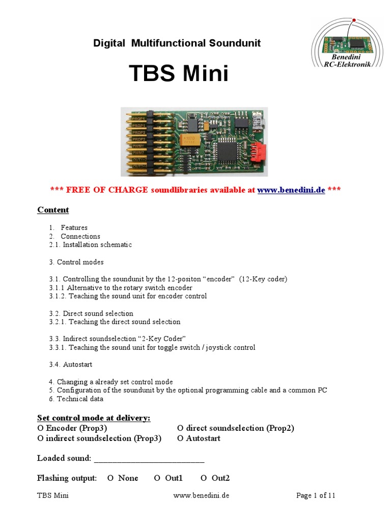 TBSMini6 - E - B - TBS Mini Manual | PDF | Switch | Electrical Connector