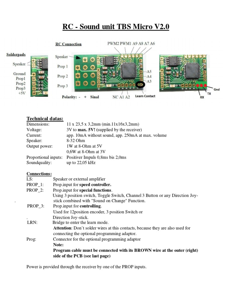 My TBS - Micro - V2.0 - E - TBS Micro Manual | PDF | Switch ...