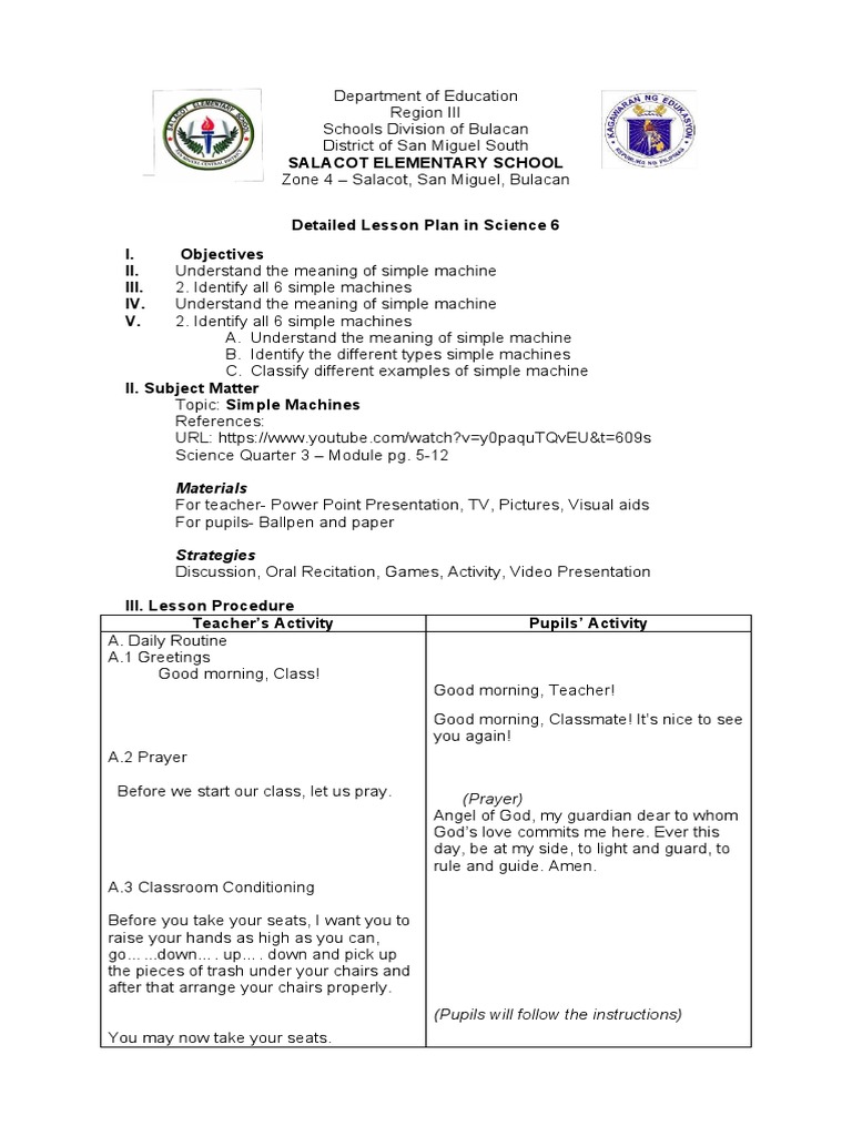 Simple Machines Lesson Plan | PDF