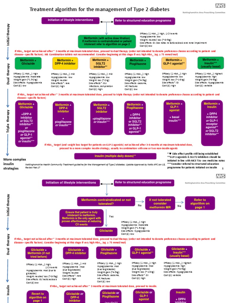 Diabetes Type 2 Treatment Algorithm | PDF | Glycated Hemoglobin ...