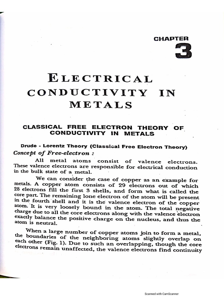 Electrical Conductivity of Metals | PDF