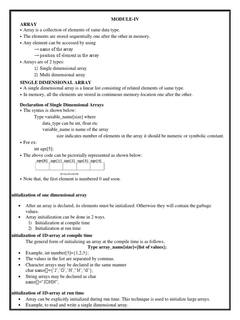 Array C Language Pdf Parameter Computer Programming String Computer Science 