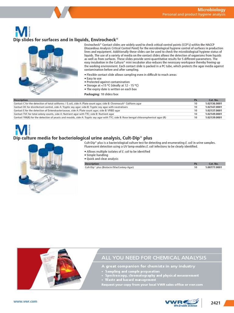 Dip Slides For Surfaces and in Liquids, Envirocheck®: Microbiology ...