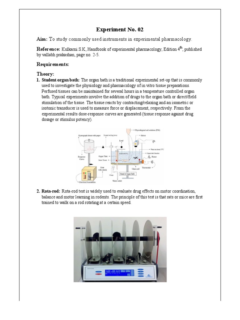 Instruments of Pharmacology Lab | PDF | Pharmacology | Animal Testing