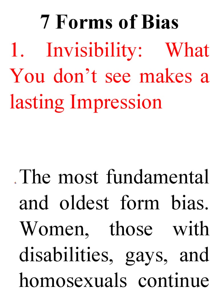 7 Forms of Bias | PDF