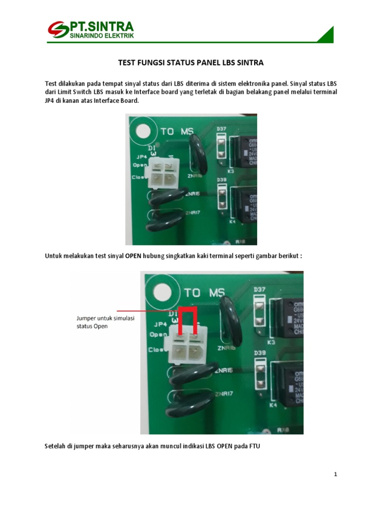 Uji Fungsi Status LBS pada Panel Sintra | PDF