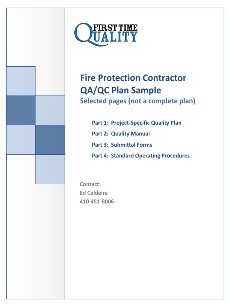 Fire Protection Quality Control Plan Sample | PDF | Quality Assurance ...