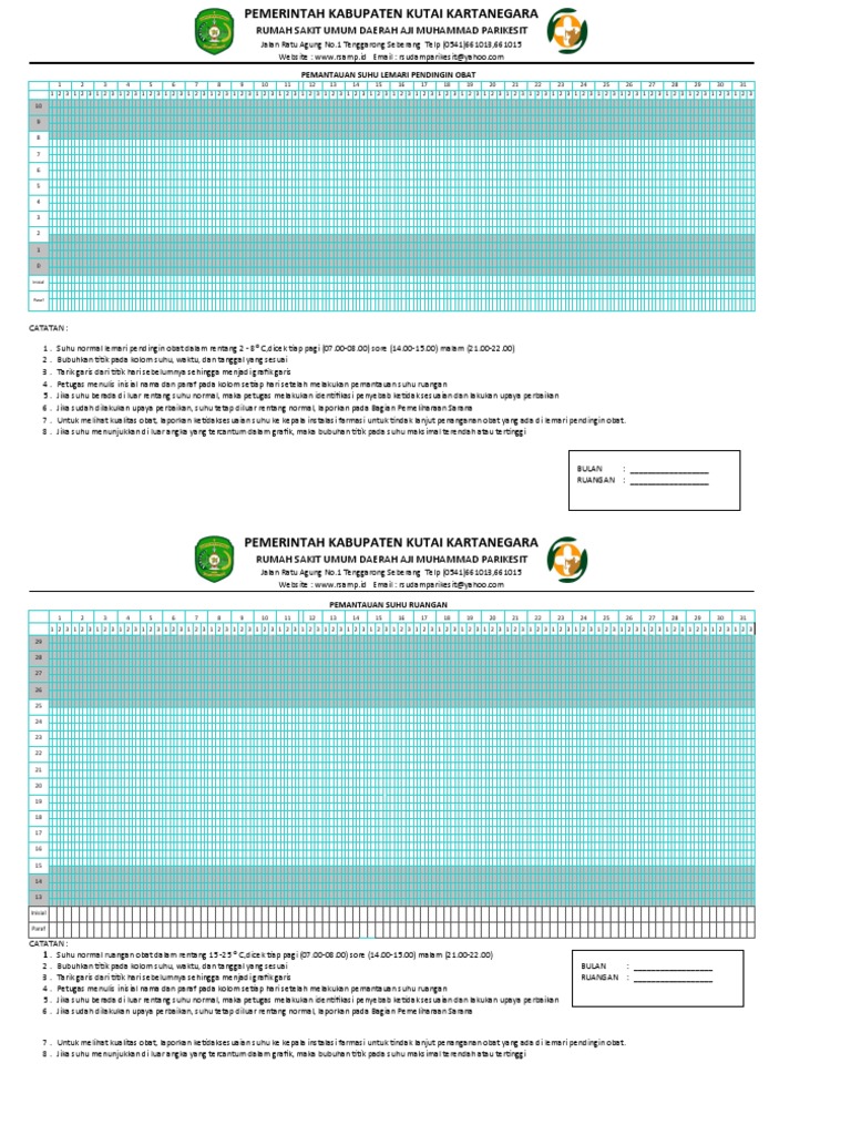 Form Suhu Kulkas Obat & Ruangan 2019 | PDF