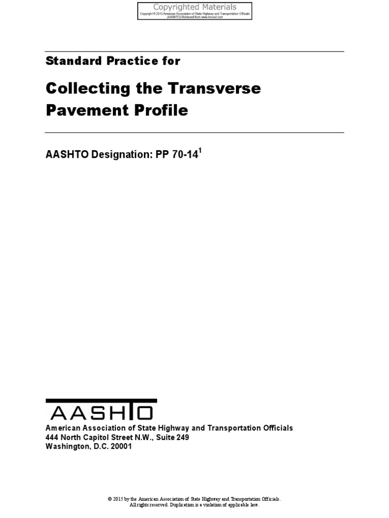 (PP 70-14) Collecting The Transverse Pavement Profile | PDF | Road ...