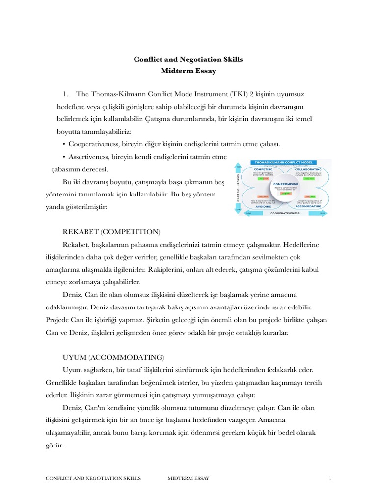Conflict and Negotiation Skills Essay | PDF