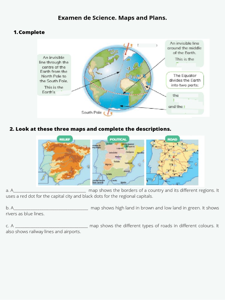 Science Exam: Maps and Descriptions | PDF