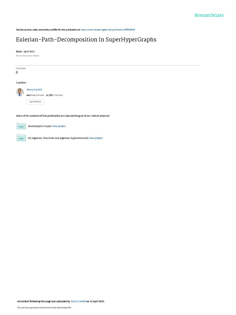 Eulerian Path Decomposition In Superhypergraphs Pdf Mathematical 5046