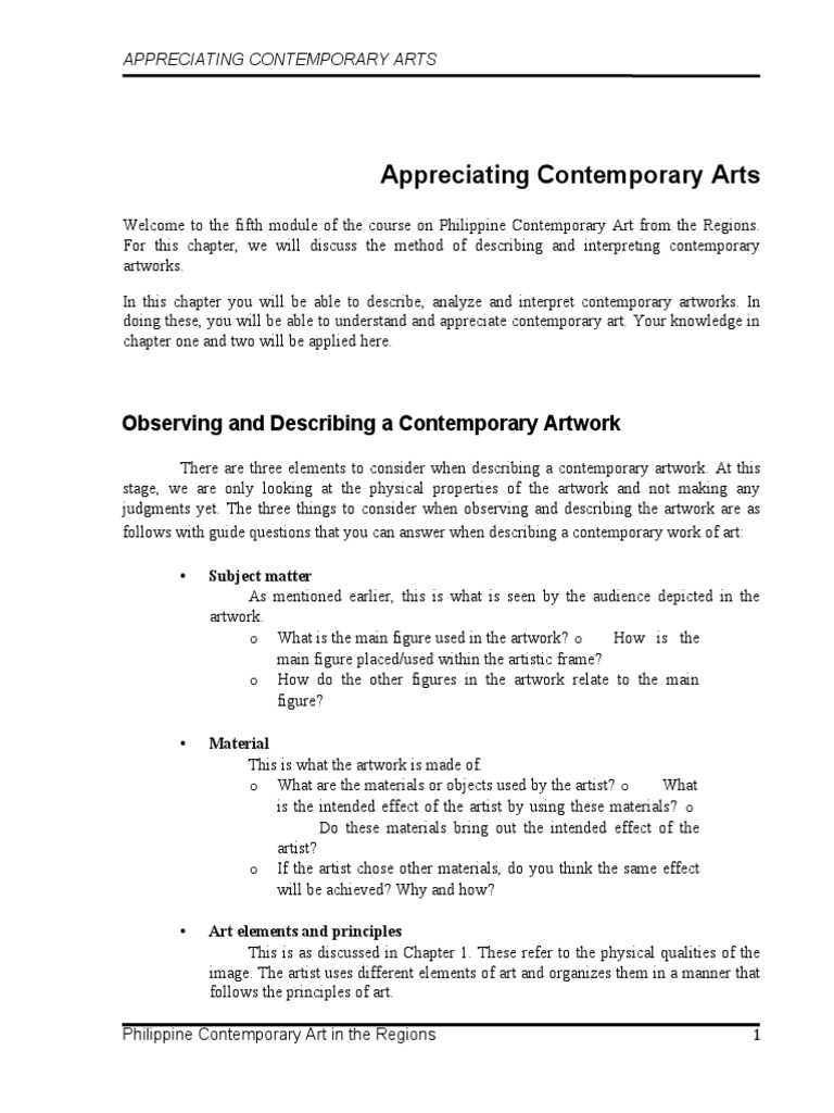 Lesson 6 Appreciating Contemporary Arts | PDF | Installation Art ...