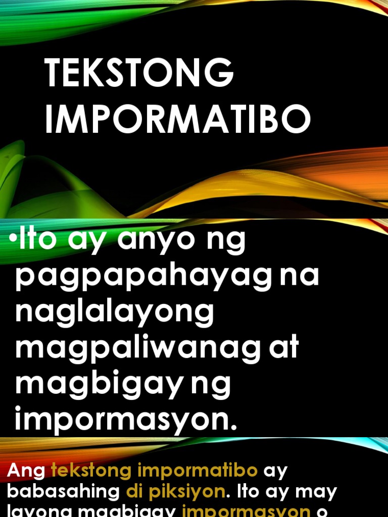 Tekstong Impormatibo 1st Slide | PDF