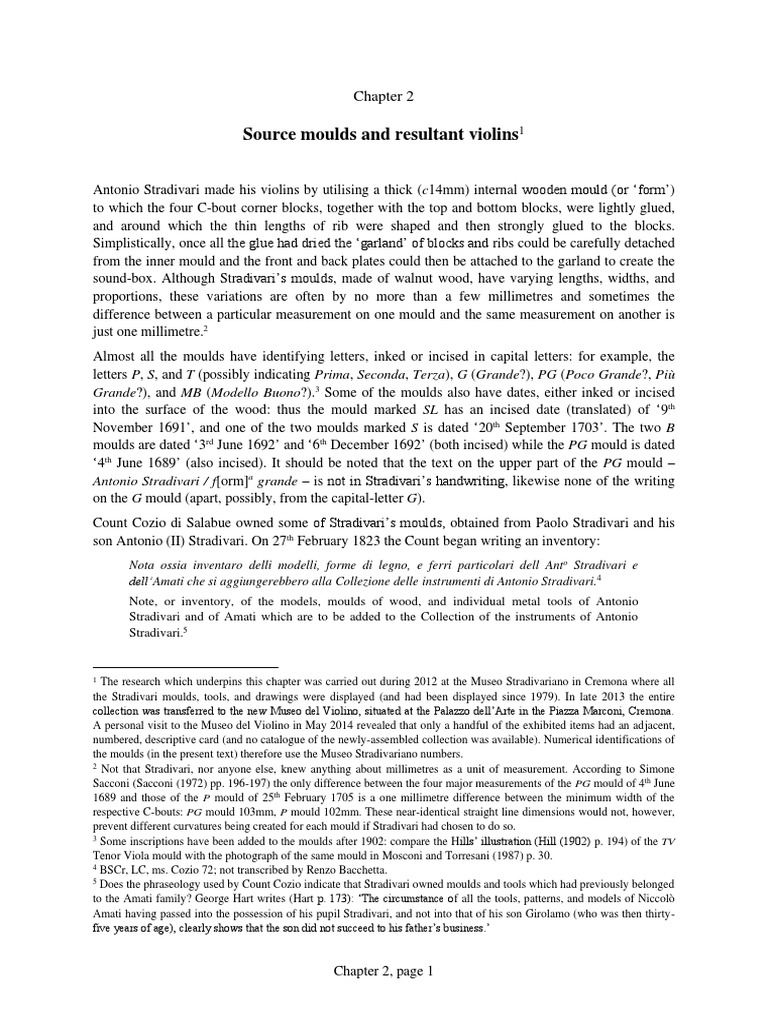 Stradivarius - Moulds - 02 Chapter 2 | PDF | String Instruments | Musical Instruments