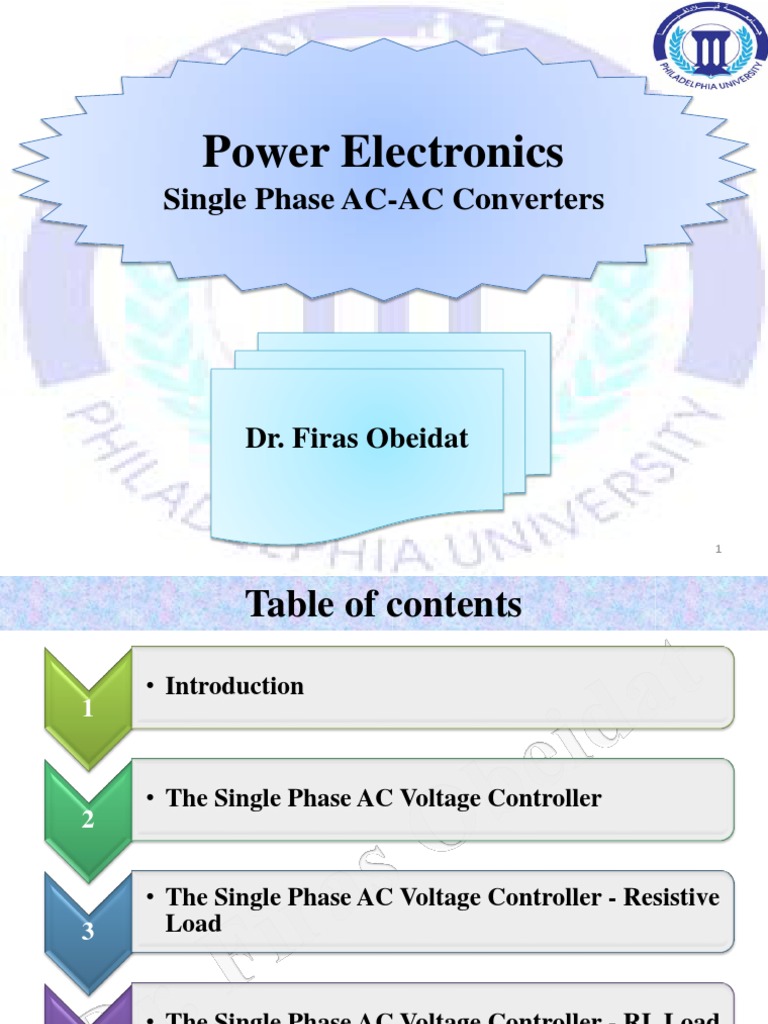 Power Electronics: Single Phase AC-AC Converters | PDF | Power Electronics | Electrical Engineering