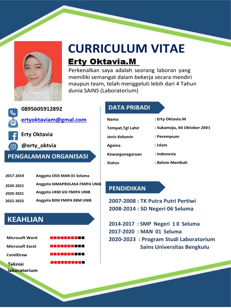 CV Erty Oktavia.M (F0E020022) (1) - Dikonversi | PDF