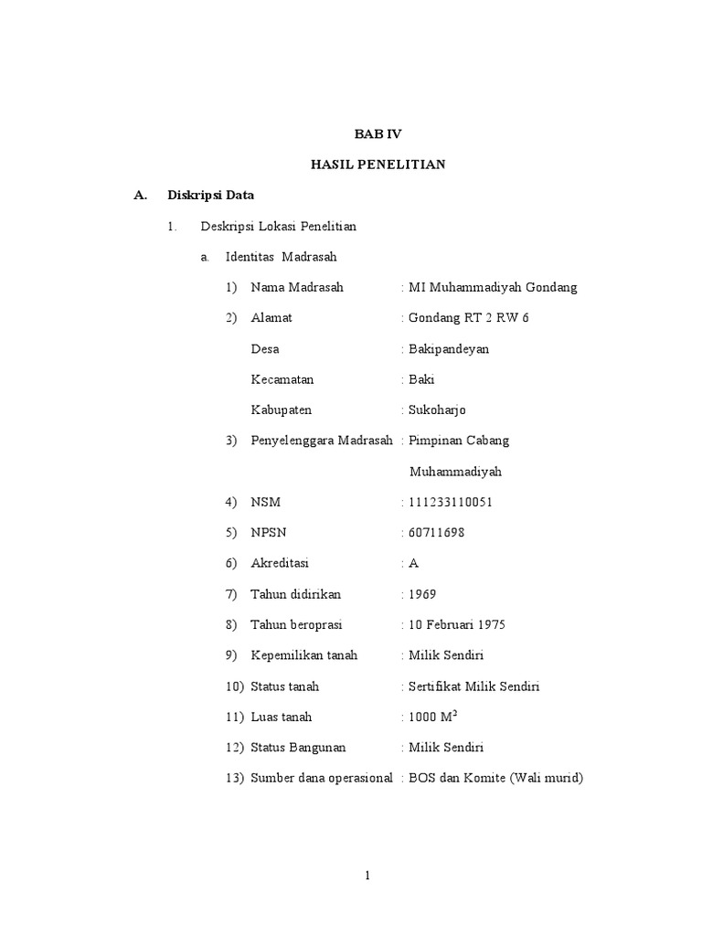 Contoh Bab IV Dan V (D) | PDF