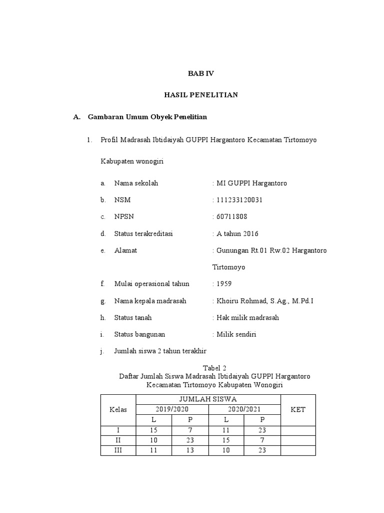 Contoh Bab IV Dan V (B) | PDF